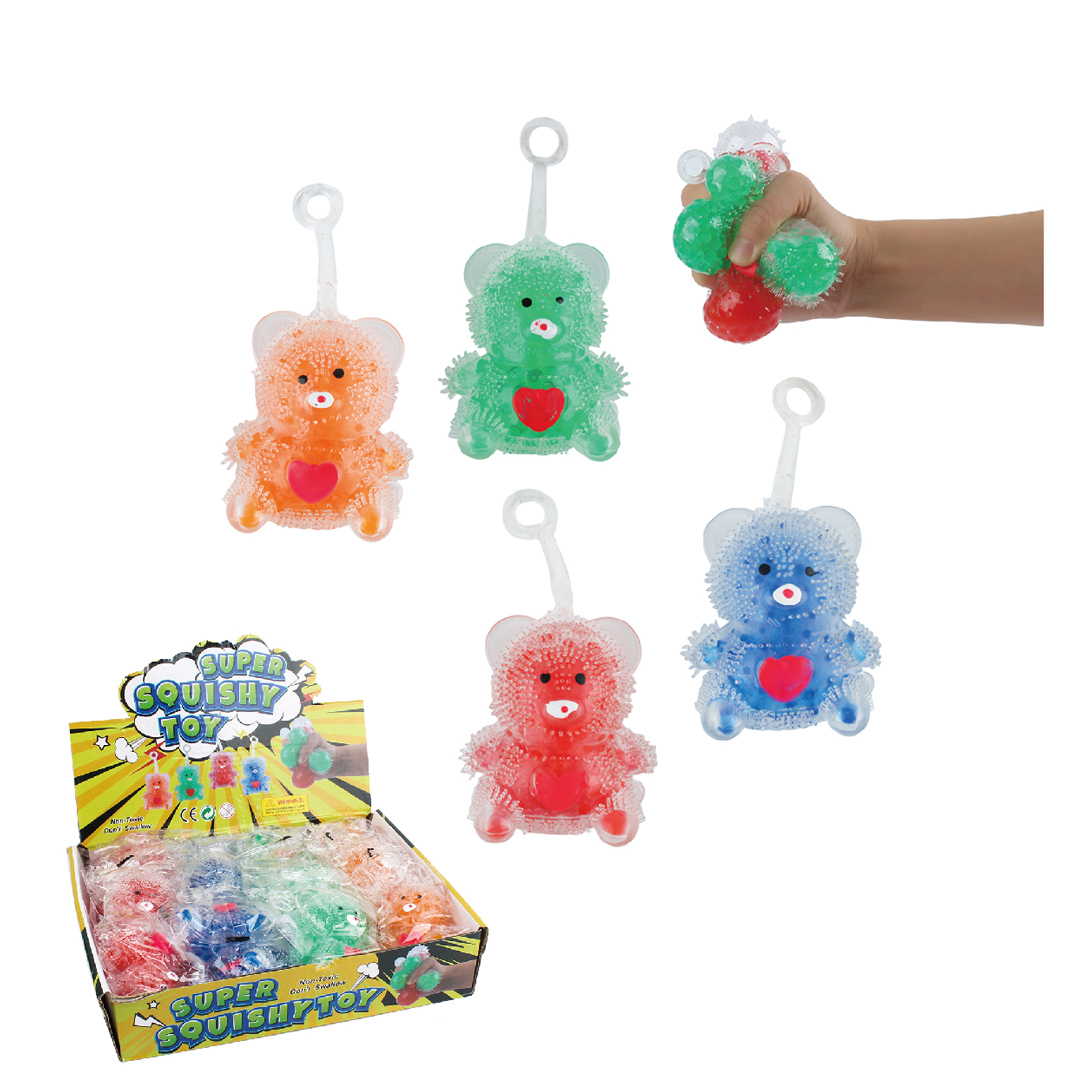 Wholesale Multi Colored Teddy Bear Shaped Squeeze Ball Sku42182